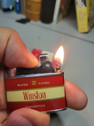 VINTAGE TOBACCO ZENITH JAPAN WINSTON CIGARETTE LIGHTER With Box ...