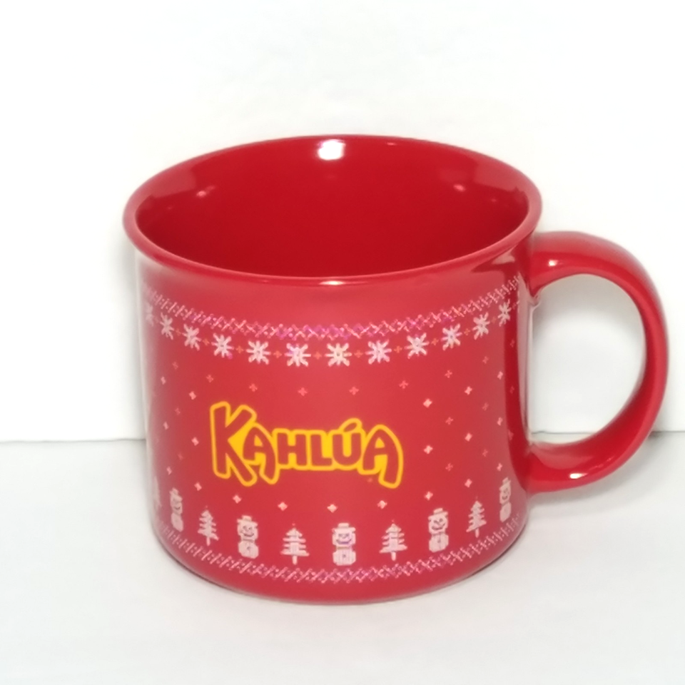 Kahlua Coffee Liqueur Christmas Mug Red w/White Snowflakes, Snowmen ...