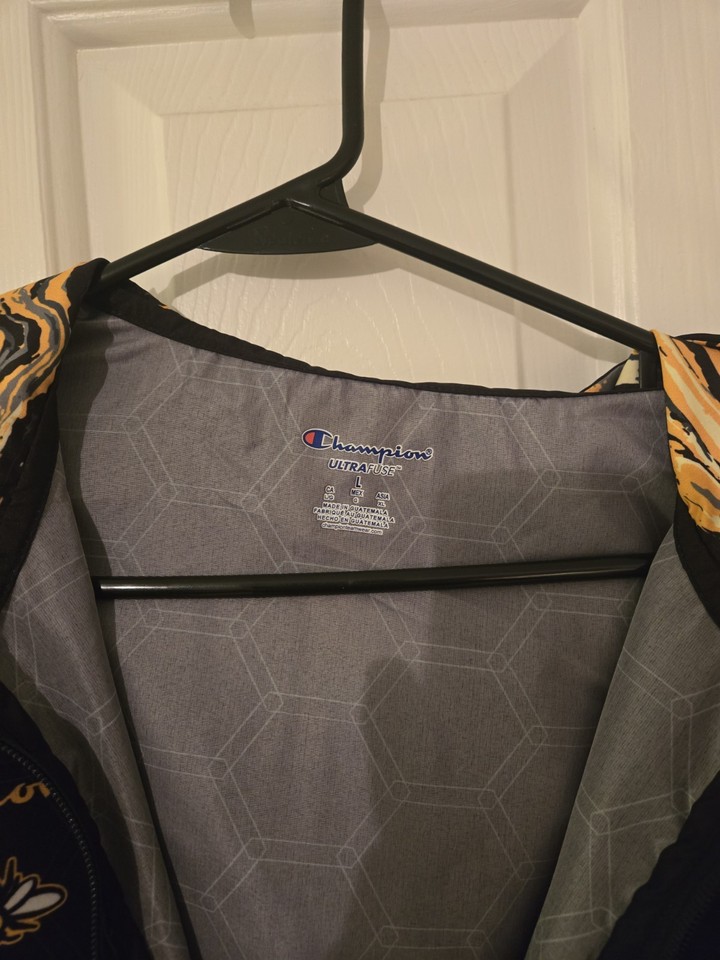 Champion Save The Bees Anorak Black And Gold Hexagon Beehive Pattern ...