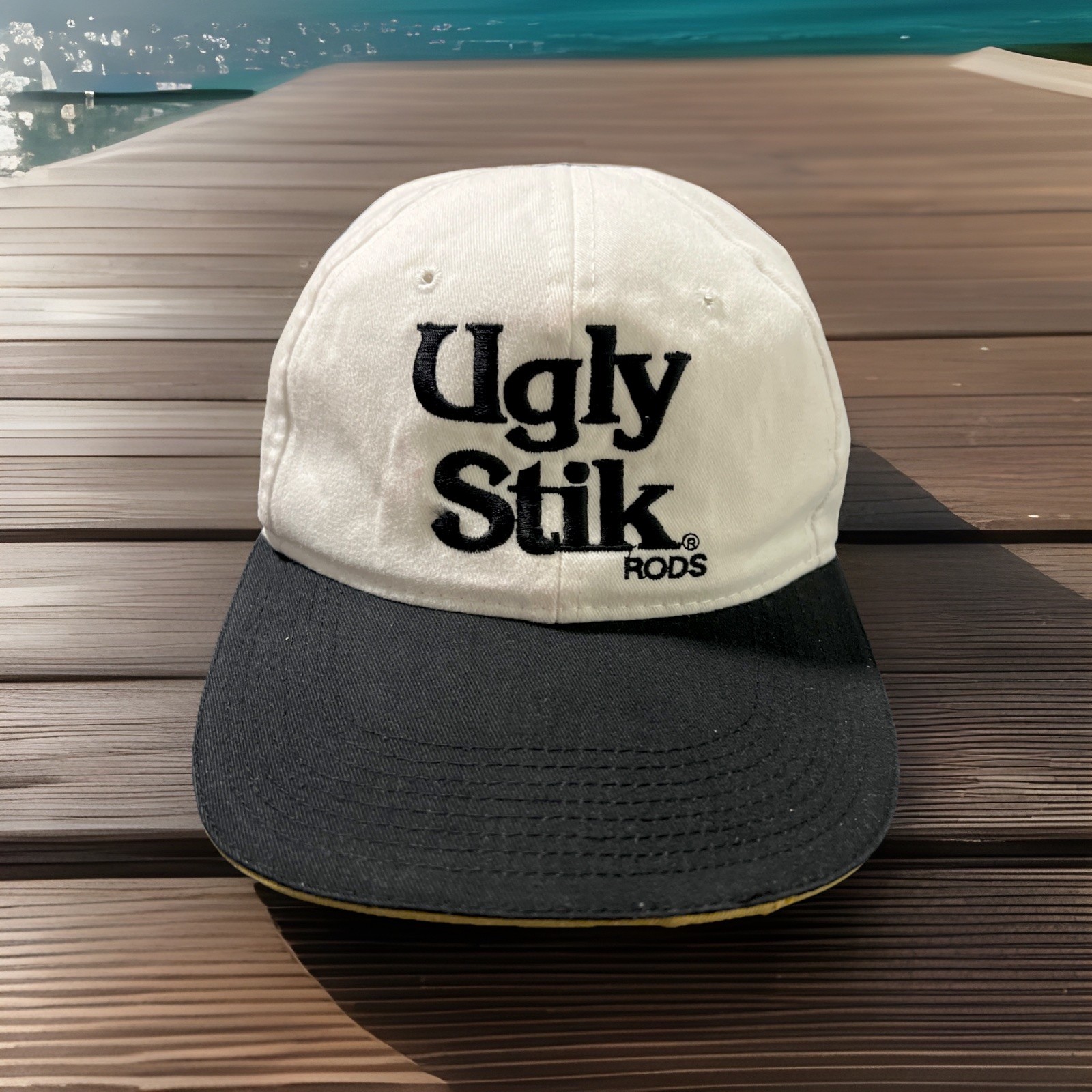 Vintage Ugly Stik Rods Hat Embroidered Baseball Fishing Cap White Black ...