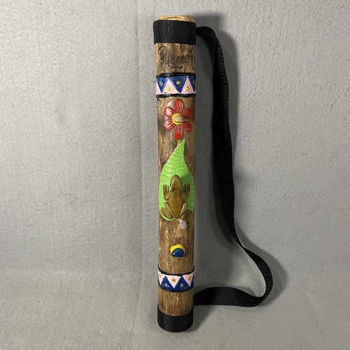 Rain Stick Rainmaker Hand Percussion Instrument Handmade 3D Frog Flower ...