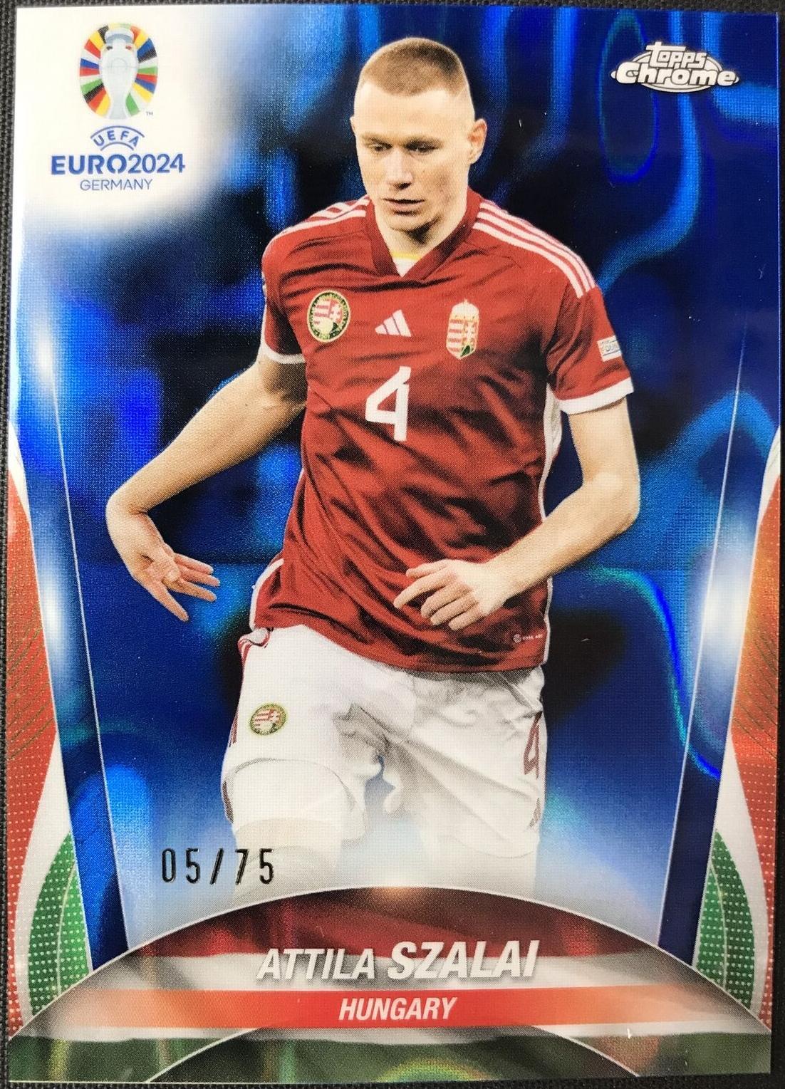 2024 Topps Chrome Uefa Euro - Attila Szalai #12 Blue Lava Refractor /75 ...