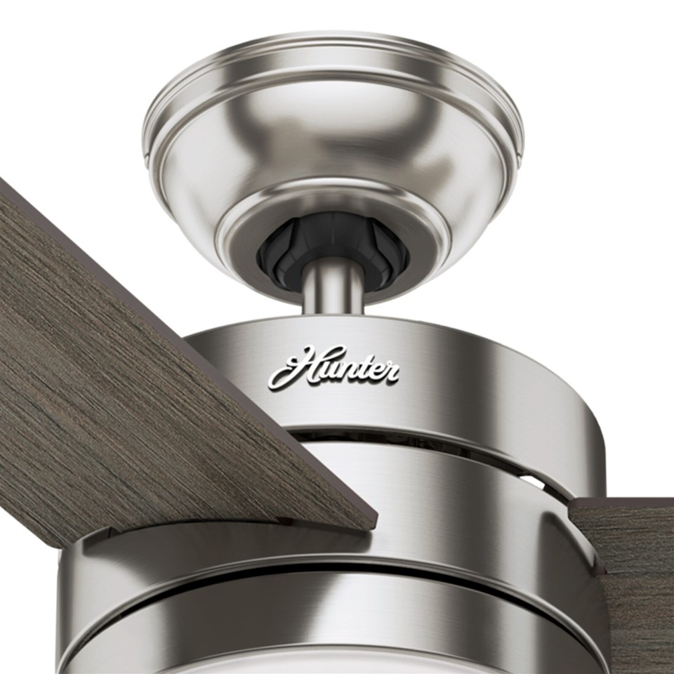 Hunter Fan 54 in Modern Brushed Nickel Finish Indoor Ceiling Fan with ...