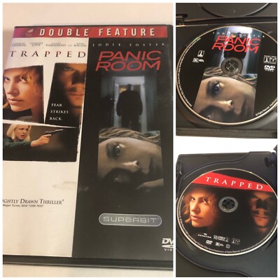 Trapped/Panic Room (DVD, 2010, 2-Disc Set) Movie set in case ...