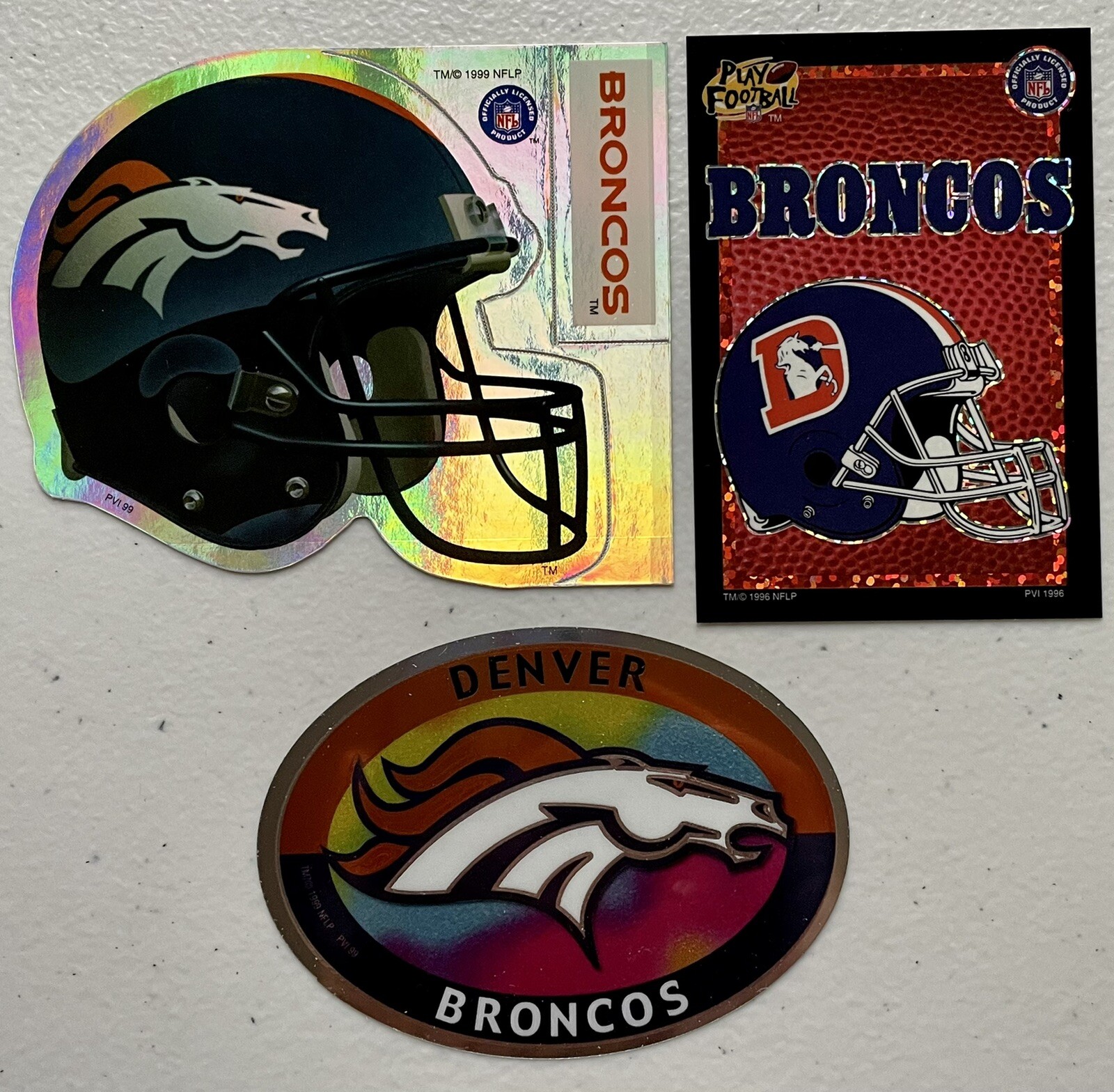 NFL “ Denver Broncos ” Sticker /decals . Set Of 3. | eBay