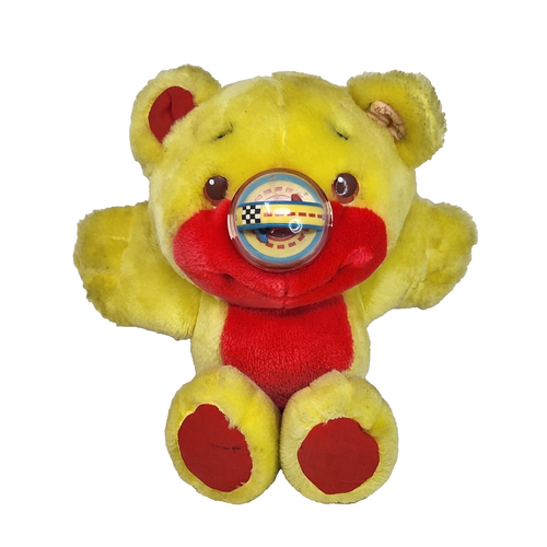 VINTAGE 1987 PLAYSKOOL NOSY BEARS YELLOW HOT ROD CARS STUFFED ANIMAL ...
