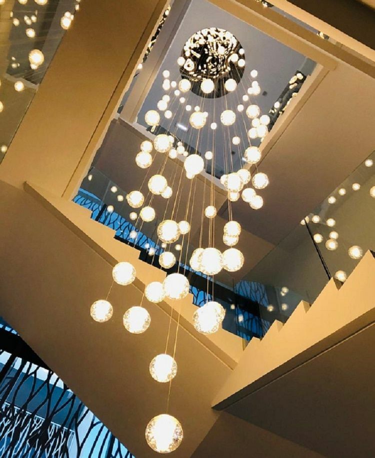 Crystal Ball Chandelier Light Bubble Glass Ball Pendant Lamps Hanging ...