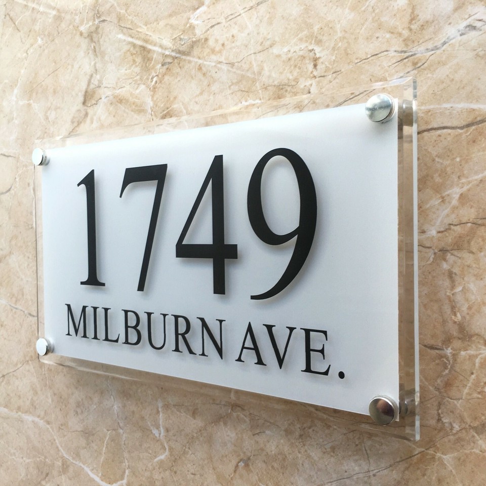 Large MODERN Crystal effect House Signs Plaques Door Numbers Name Plate ...
