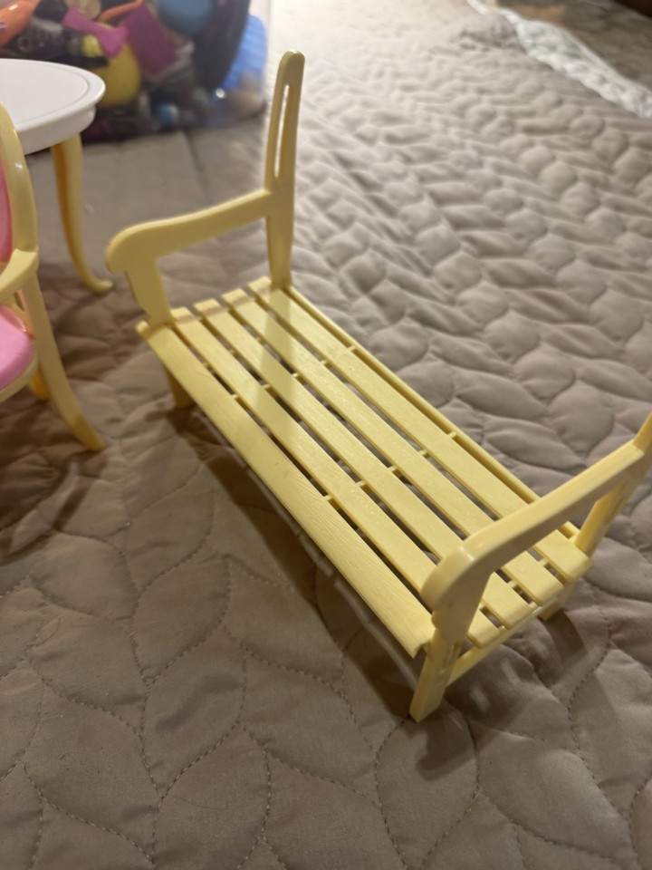 Barbie Dining Room Playset Hutch Table Chairs Tea Cart Outdoor Table | eBay