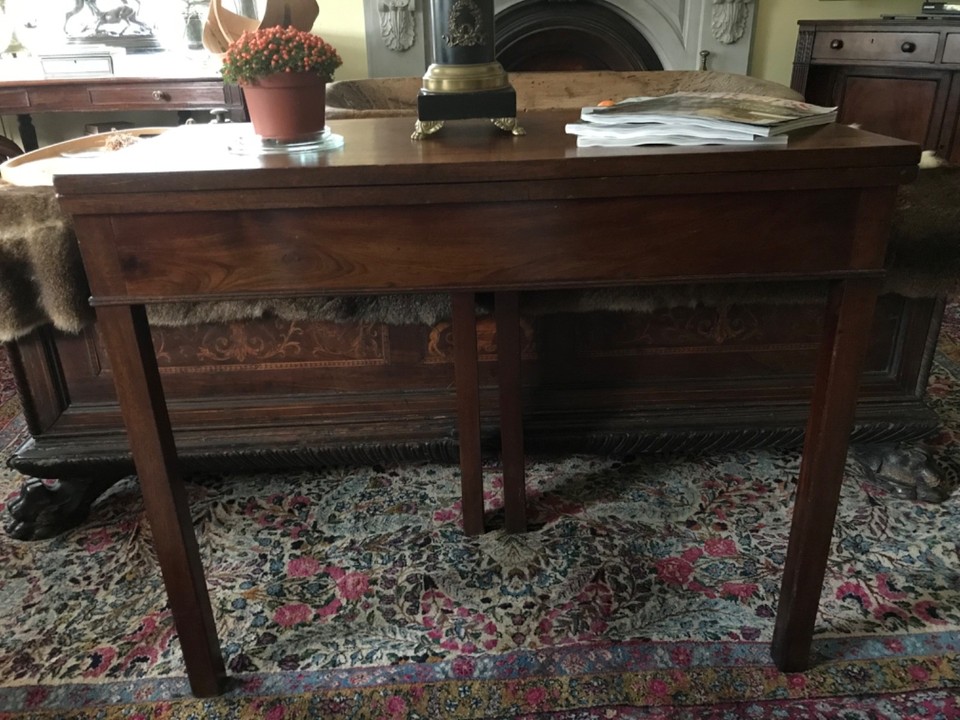 Antique Georgian mahogany side table with fold over top, simple style ...
