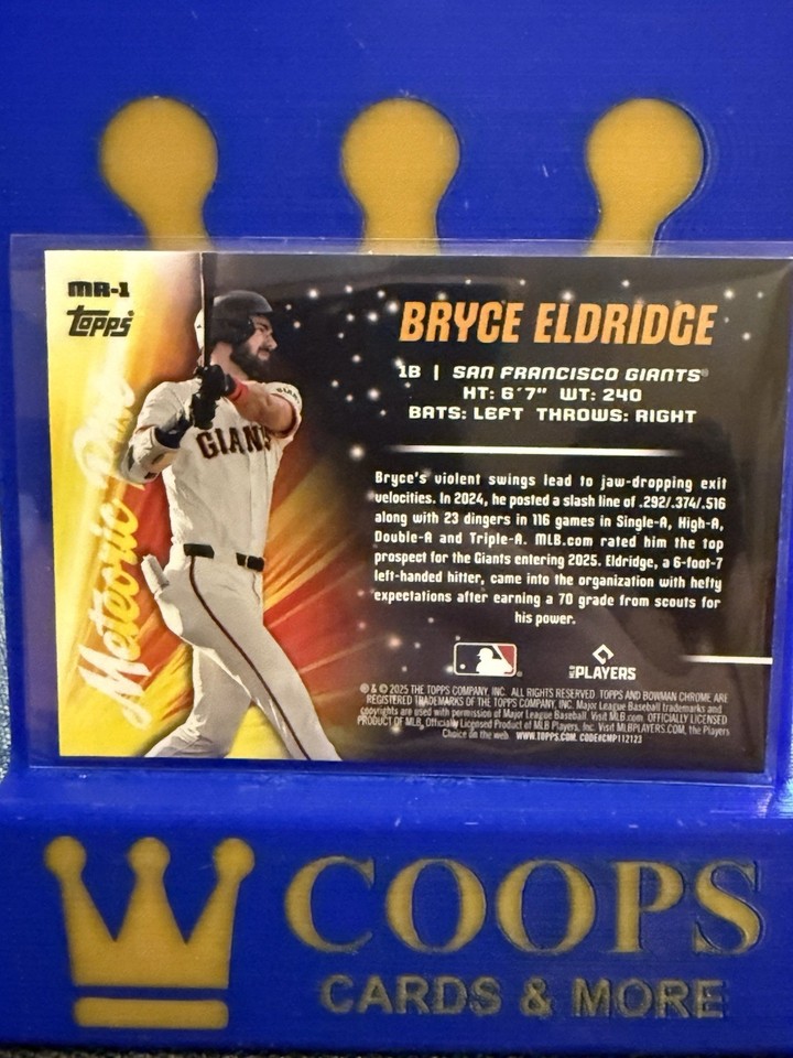2025 Bowman Chrome Bryce Eldridge Meteoric Rise Giants | eBay
