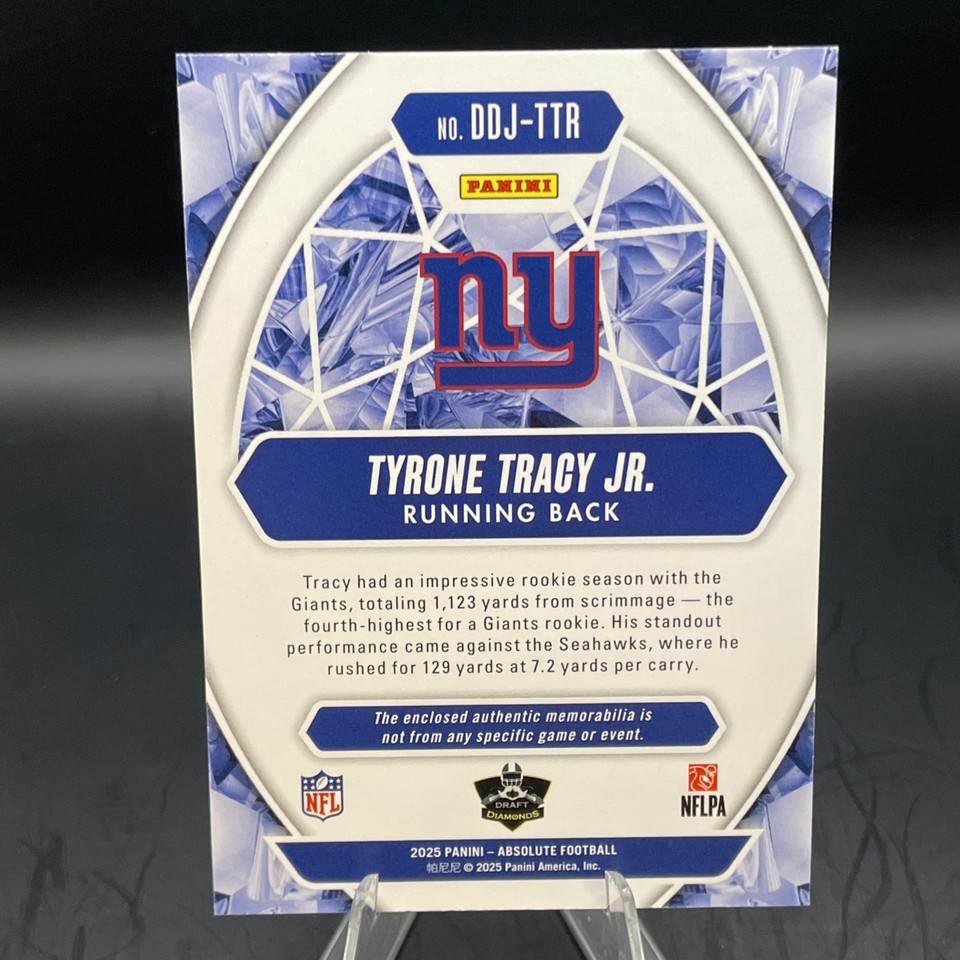 2025 Panini Absolute - Draft Diamond Jersey Tyrone Tracy Jr. SP/49 ...