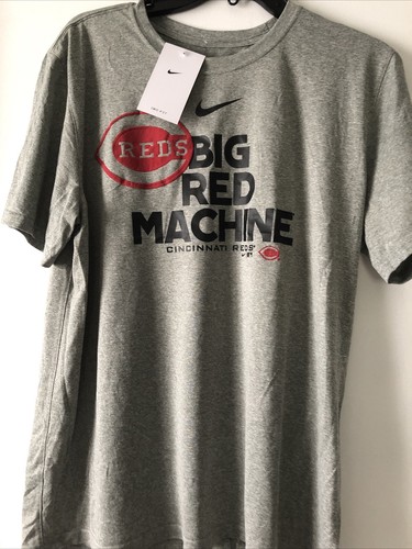 Nike Cincinnati Reds Big Red Machine Tshirt Gray Large Dri-fit | eBay