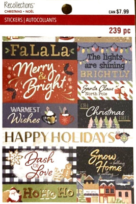 Christmas Merry Bright Santa Tree Home Tags Labels Recollections ...