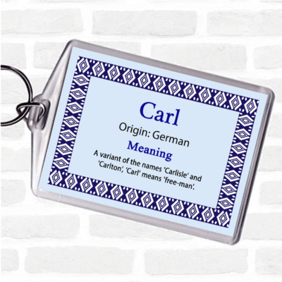 Carl Name Meaning Bag Tag Keychain Keyring Blue | eBay UK
