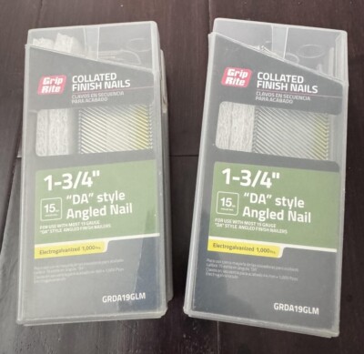 2X Grip Rite 15 GA Electrogalvanized DA Style 1-3/4” Collated Finish ...