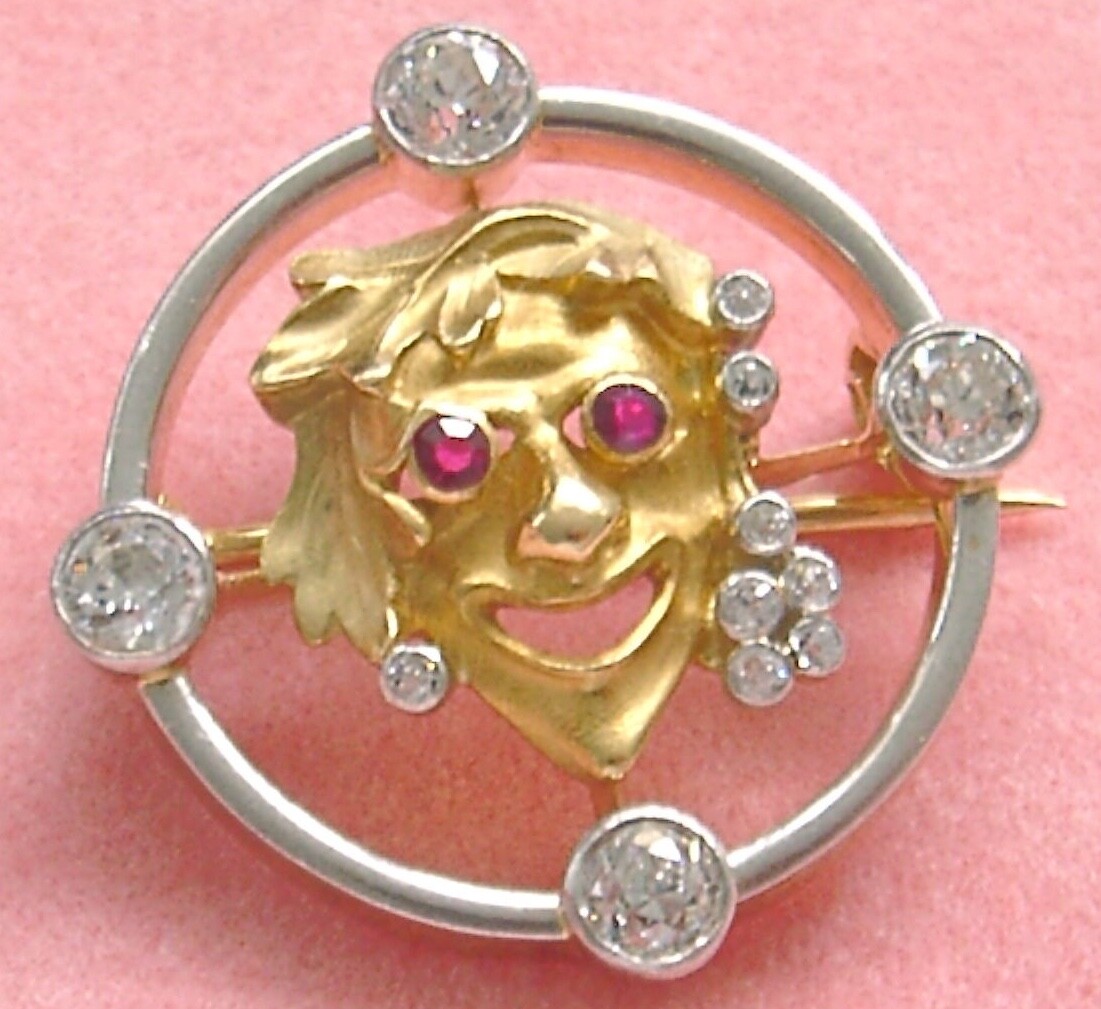 DIAMOND & RUBY BACCHUS LAUGHING WINE GOD DIONYSUS ROM… - Gem