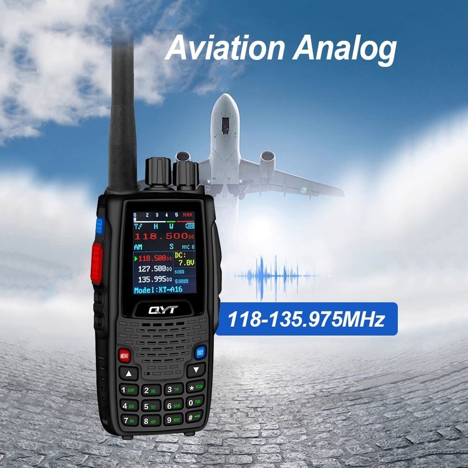 QYT KT-A16 Air Band Radio 6W 10 NOAA Weather Forecast Channels Handheld ...