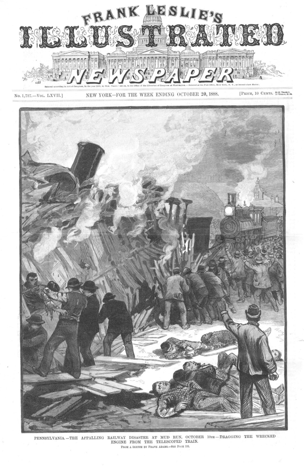 Pennsylvania - The Appalling Railway Disaster at Mud Run - Wrecked ...