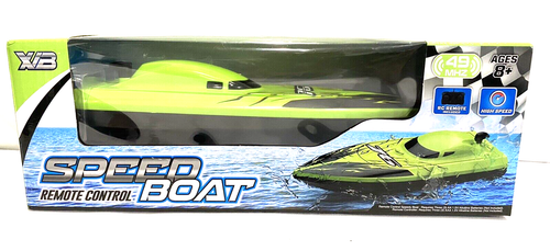 Remote Control 10” Speed Boat Green & Black Full Directional Function ...