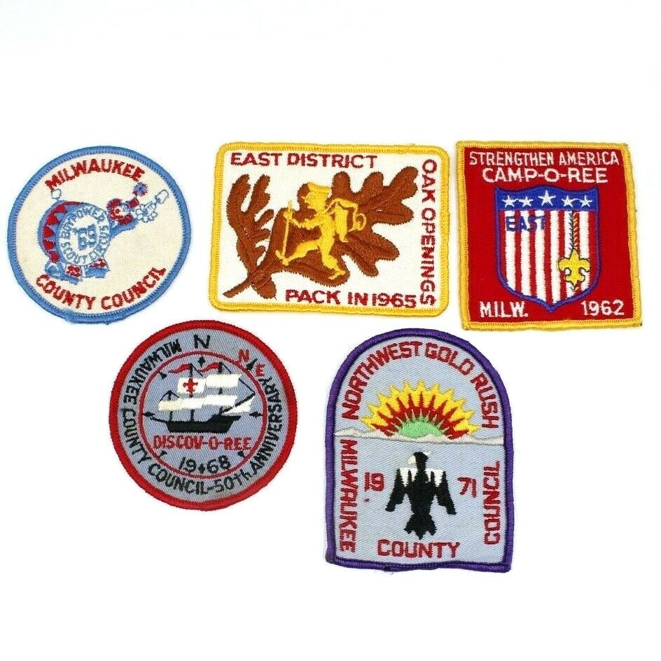 Lot of 5 Milwaukee County Council Patches Boy Scouts BSA Wisconsin | eBay