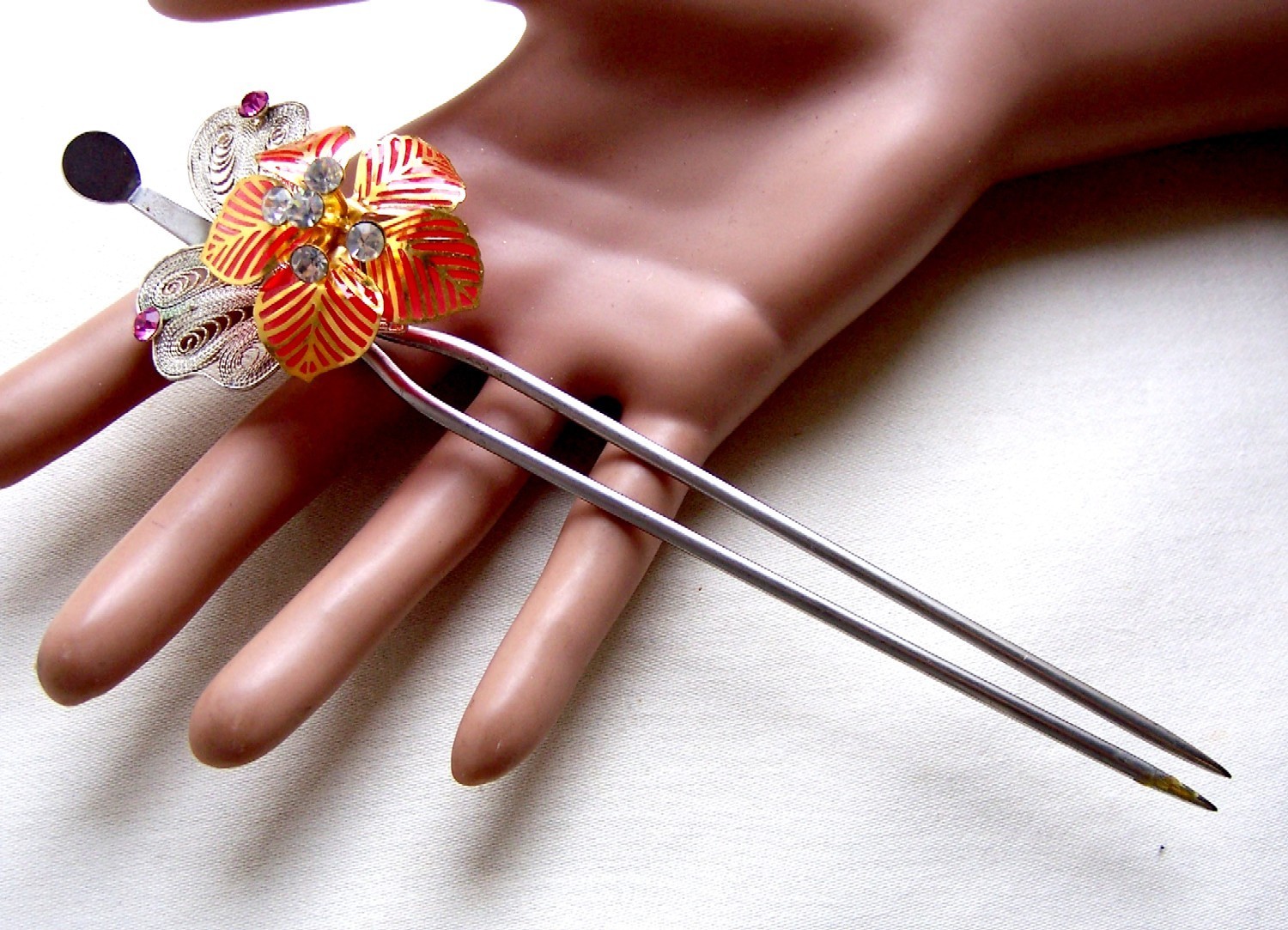 Japanese geisha Kanzashi hair pins matched pair hair jewelry hair ...