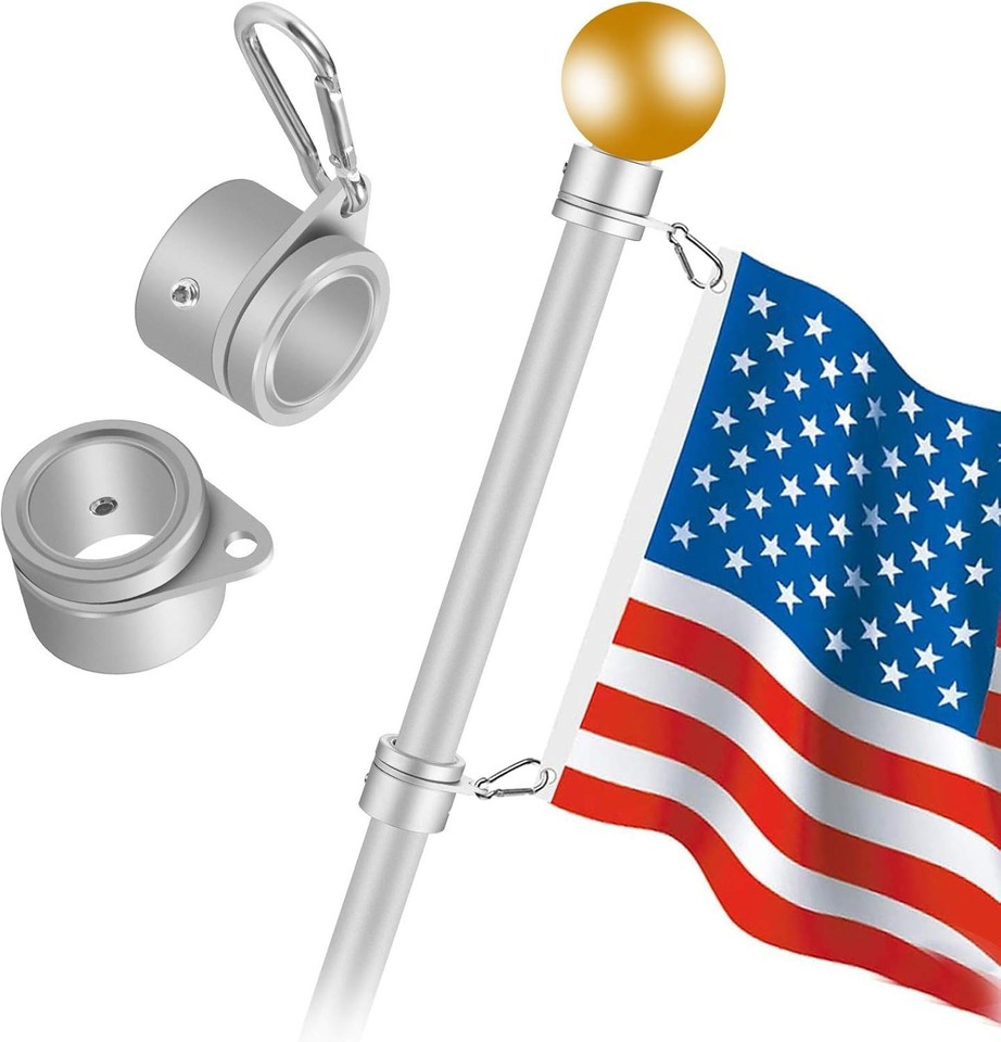 1" Flag Pole Rings - Anti-Wrap & 360° Rotating Clips for Durable ...
