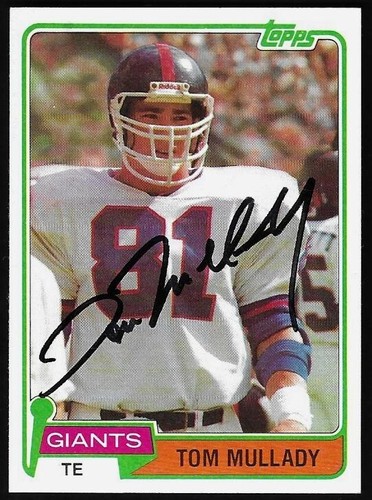 TOM MULLADY Signed 1981 Topps Card #417 AUTO New York Giants | eBay