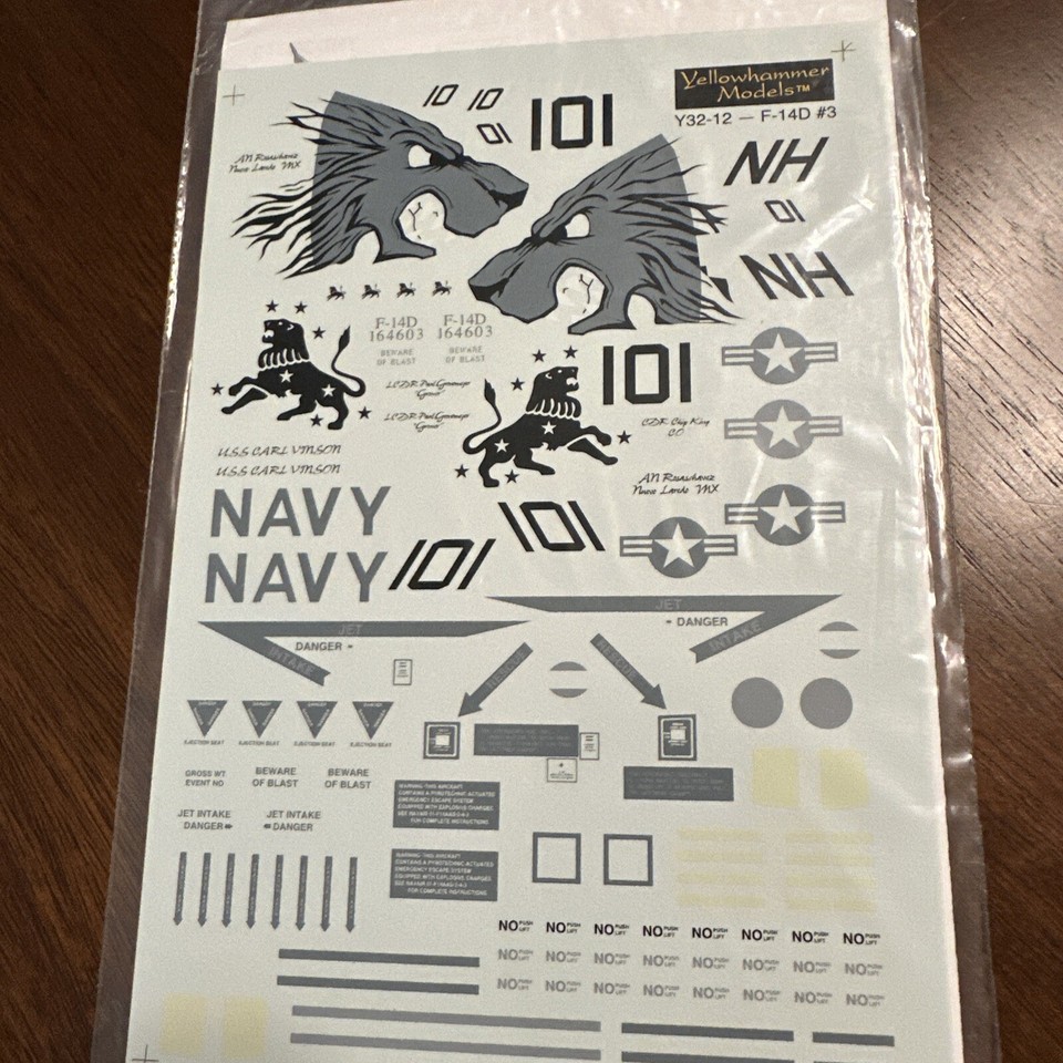 Yellowhammer Decals 32012 1/32 Scale F-14D Tomcat VF-213 Black Lions | eBay
