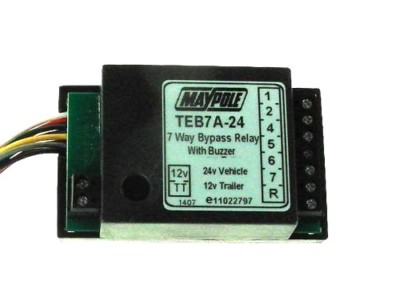 7 Way Towing Bypass Relay With Buzzer, 24V to 12V - 15A - Maypole Tow ...