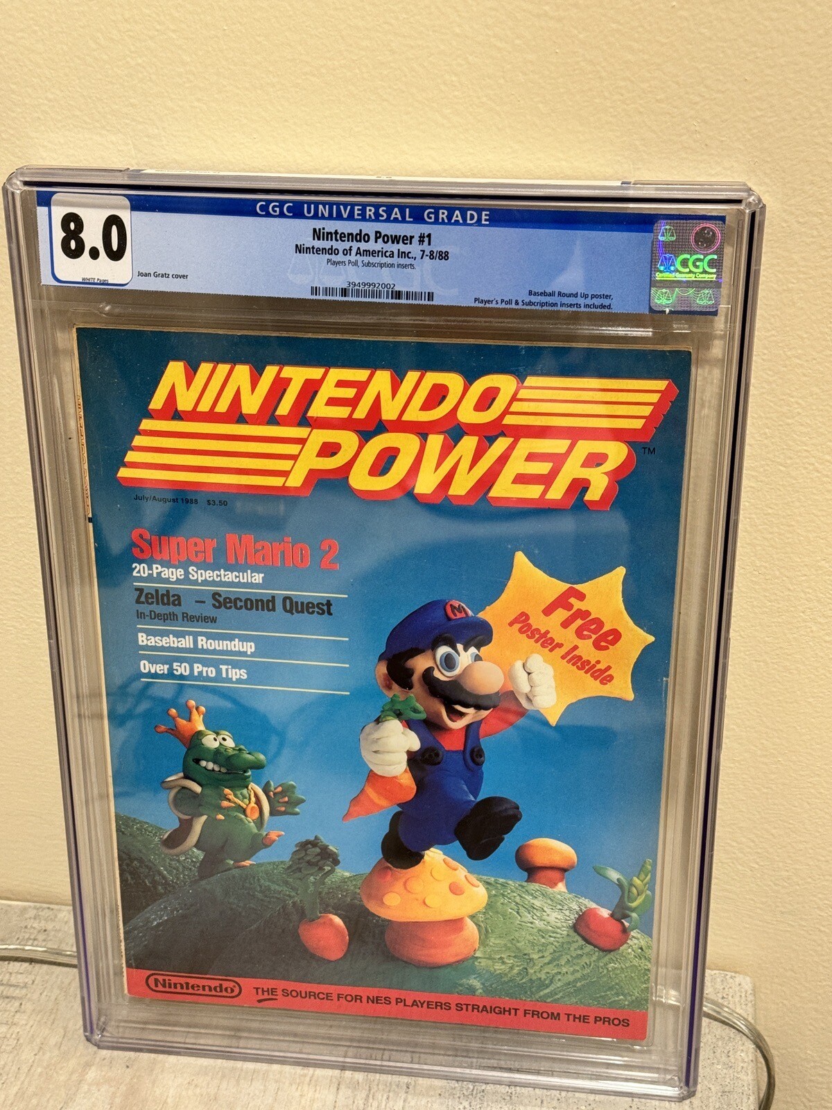 Nintendo Power Magazine #1 July/Aug 1988 Super Mario 2 Cover CGC 8.0 ...