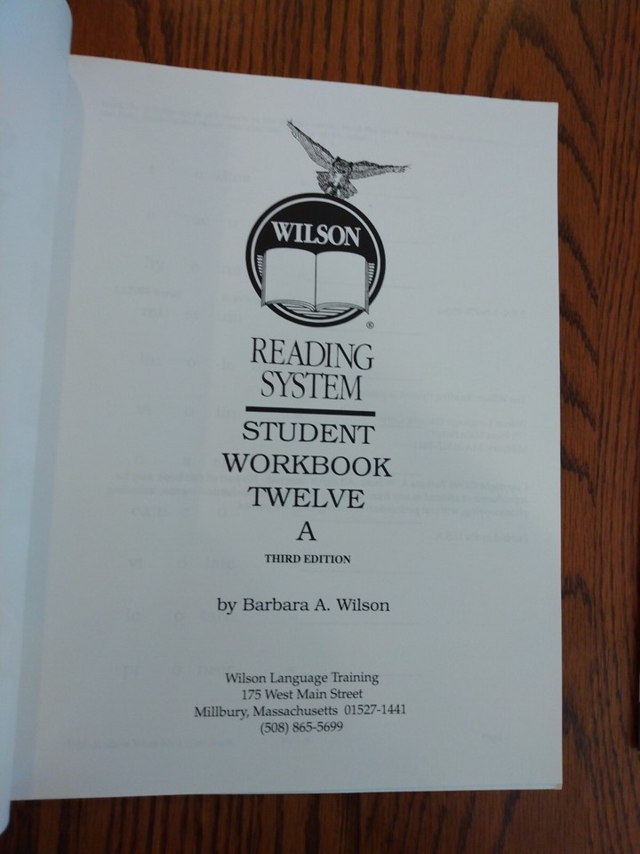 Wilson Reading System WRS Student Workbook 12A & 12B Wilson Home school ...