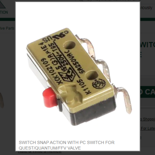 SWITCH SNAP ACTION WITH PC SWITCH FOR QUEST/QUANTUM/FFV VALVE ...