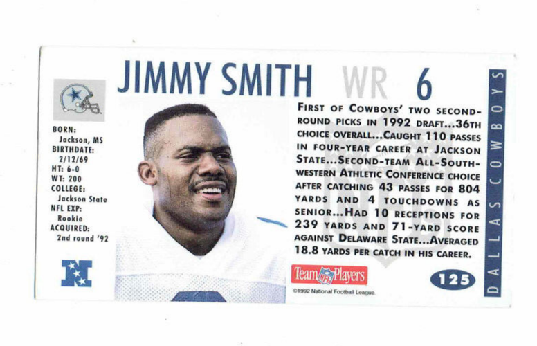 Jimmy Smith Dallas Cowboys WR #6 NFL 1992 #Football Card | eBay