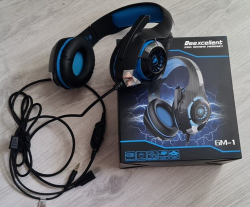 Beexcellent Gaming Headset für PS PC Xbox, LED Licht, klappbares Mikro ...