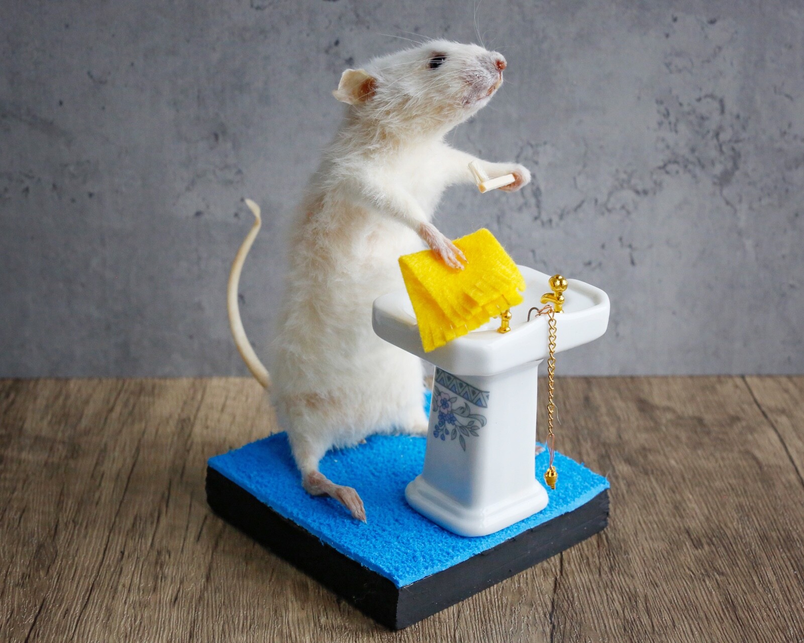 Taxidermy Mouse brushing teeth. unique, gift, oddity, handmade ...