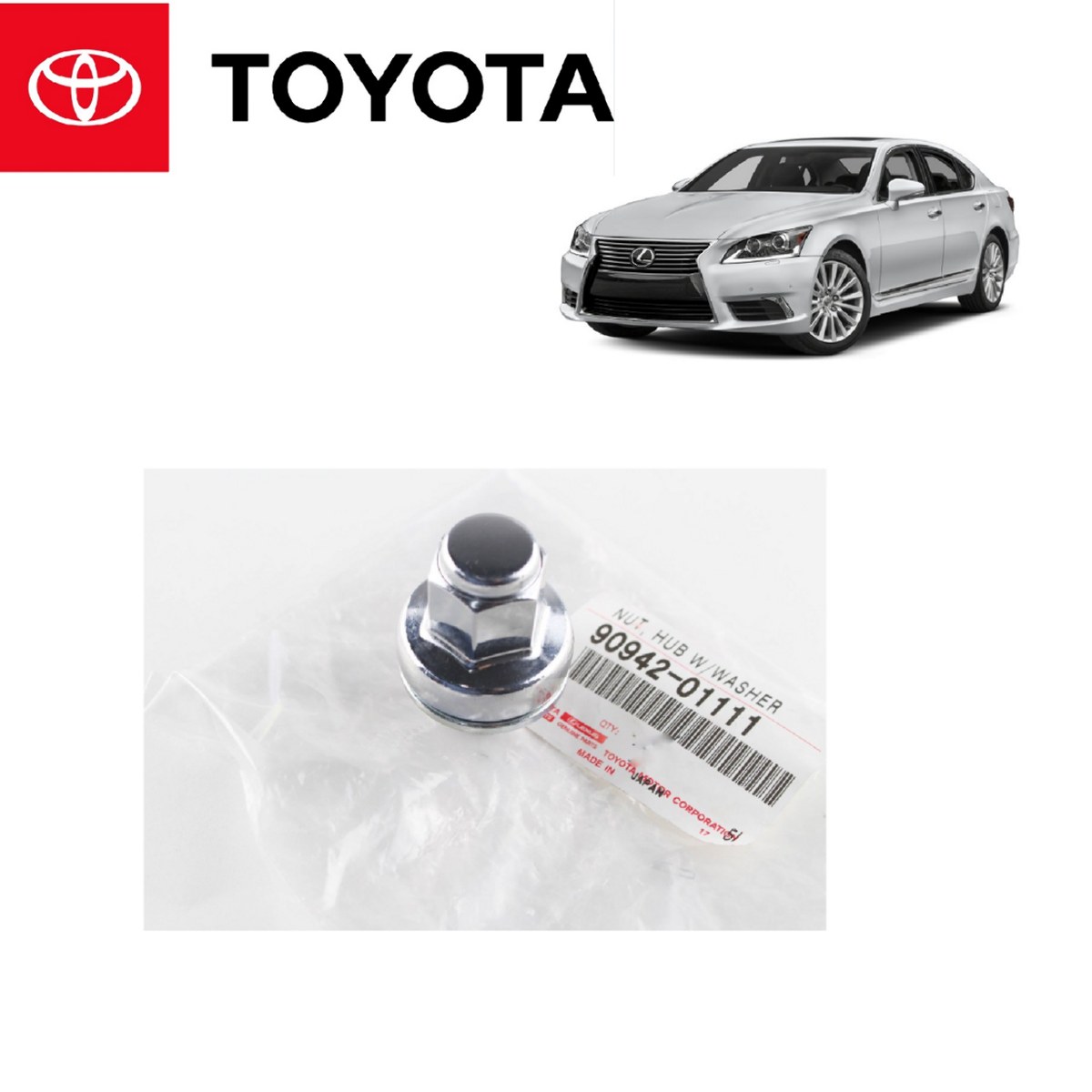 GENUINE LEXUS LS600H LS460 LC500 LC500H CHROME WHEEL LUG NUT OEM 90942 ...