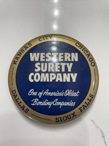 Antique Western Surety Company Bonding Celluloid Paperweight Mirror ...