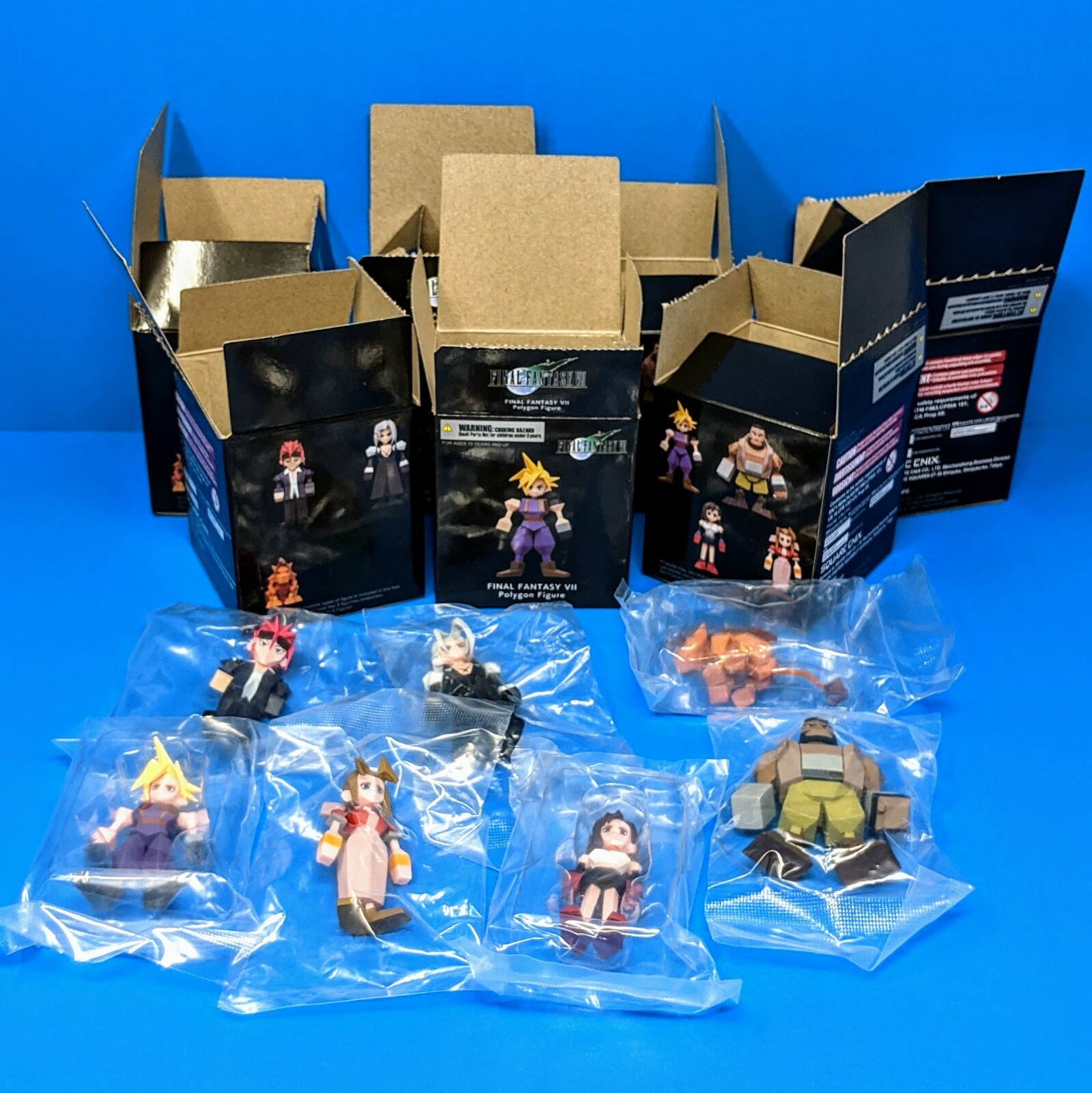 Final Fantasy 7 VII FF7 Remake Polygon Mini Figure Statue Set of 7 with ...