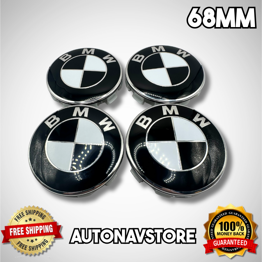 BMW Center Caps 68MM (SET OF 4) Wheel Caps Rim Caps For BMW Black/White ...