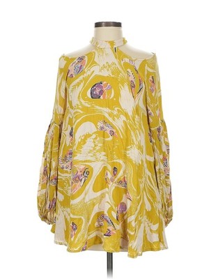 Free People Women Yellow Long Sleeve Blouse XS | eBay