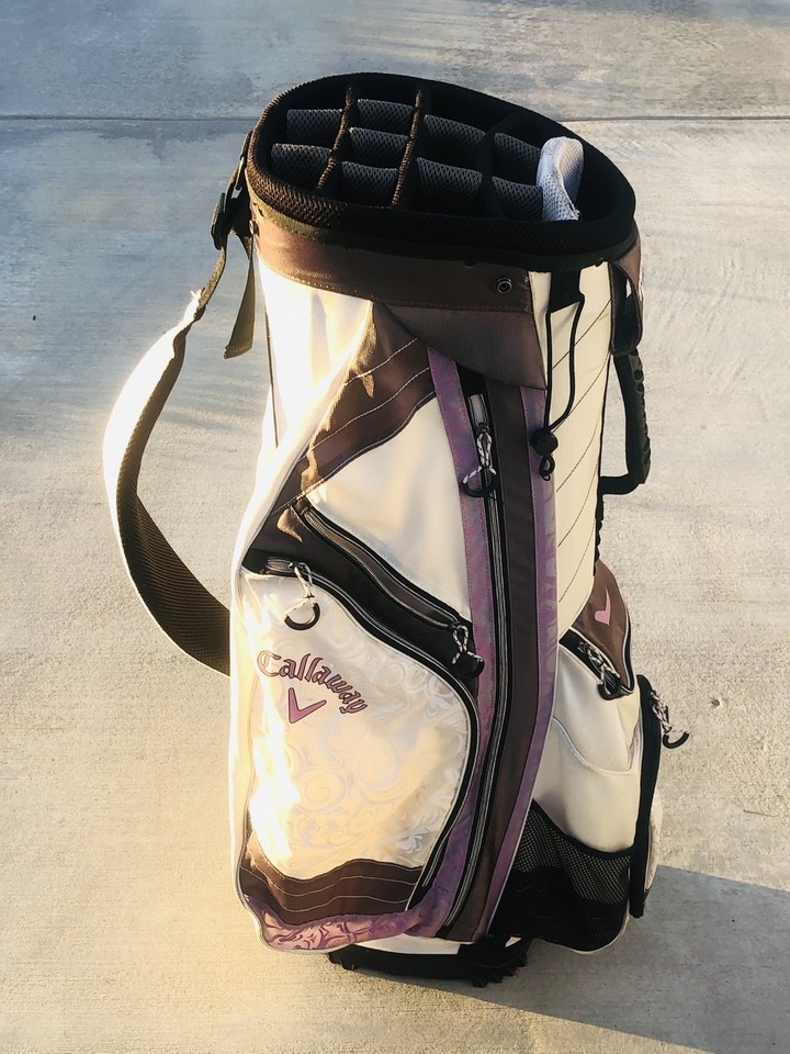 Callaway 14-Way Golf Cart Bag White With Paisley & Shoulder Strap ...
