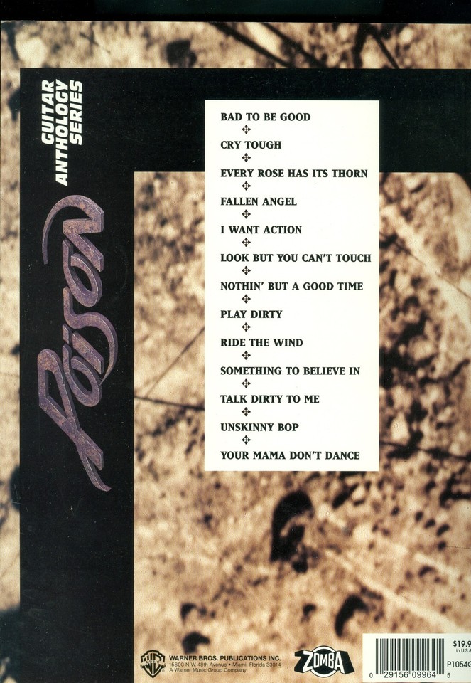 POISON Guitar Anthology Series authentic Guitar Tab sheet music ...