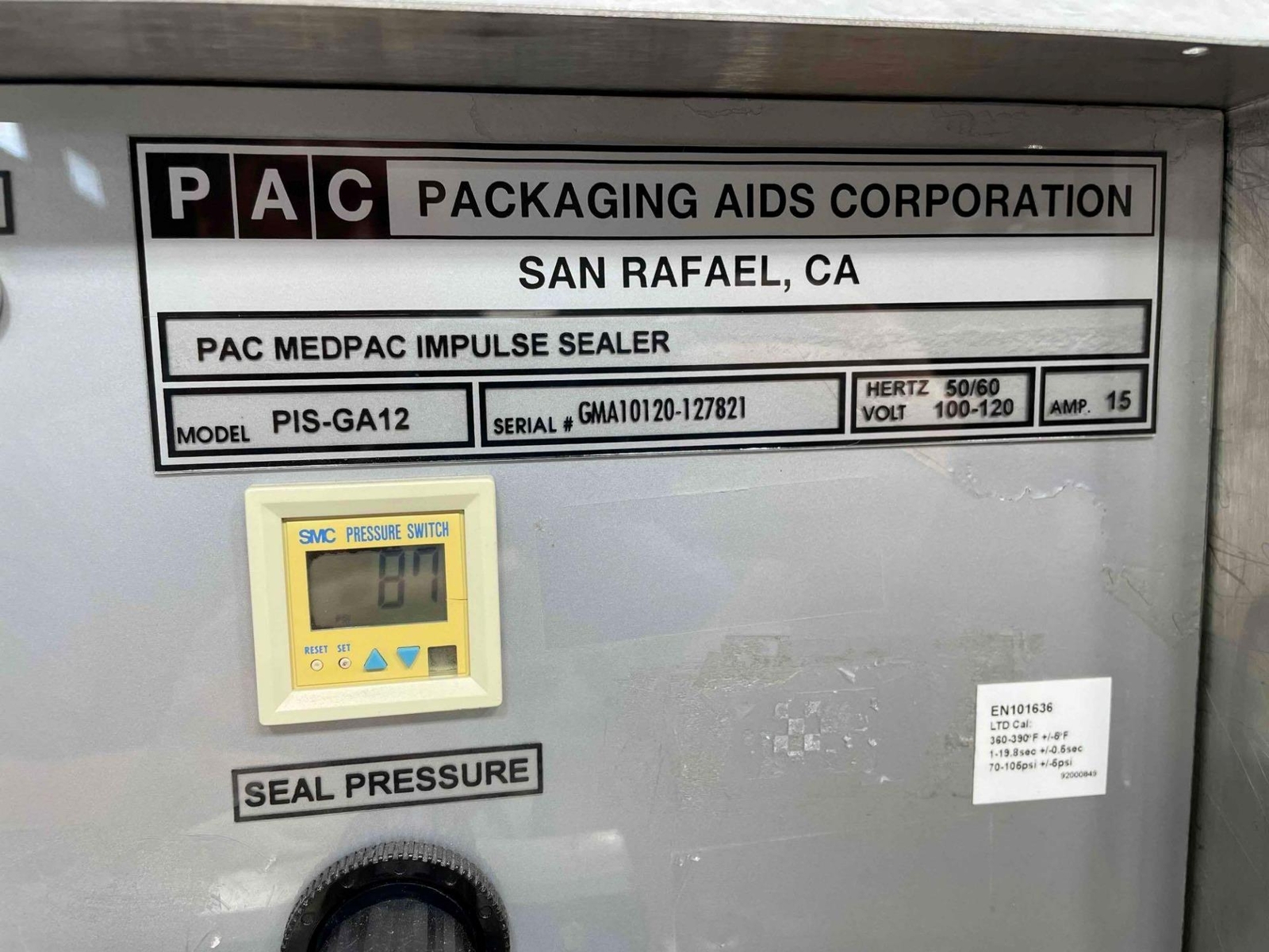 PAC PIS-GA12 Packaging Aids Corporation Impulse Sealer, 12" 120V | eBay