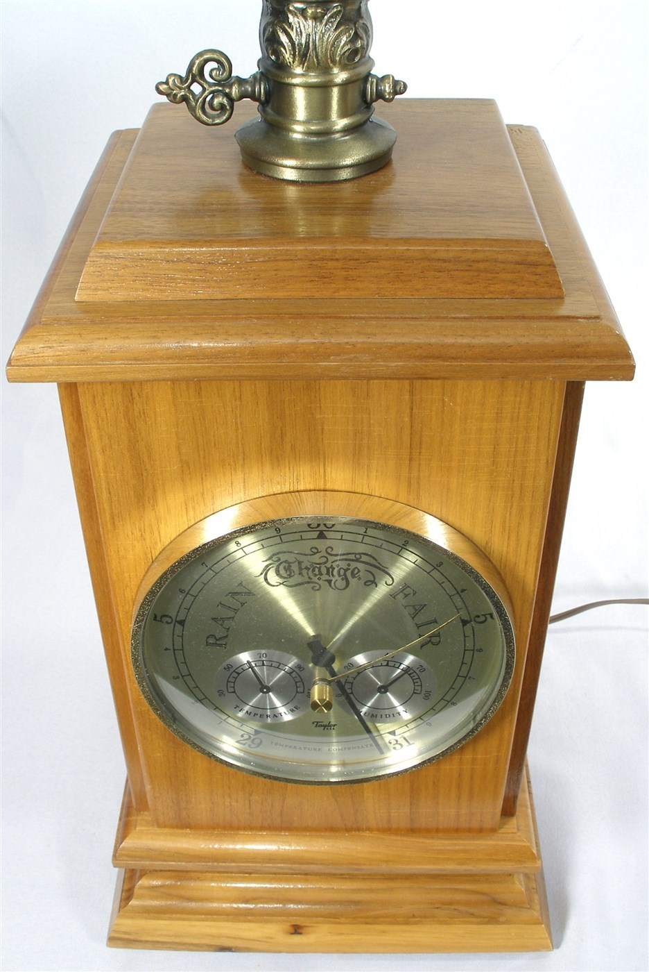 VINTAGE UNIQUE TAYLOR BAROMETER THERMOMETER WOOD DECOR MODERN TABLE ...