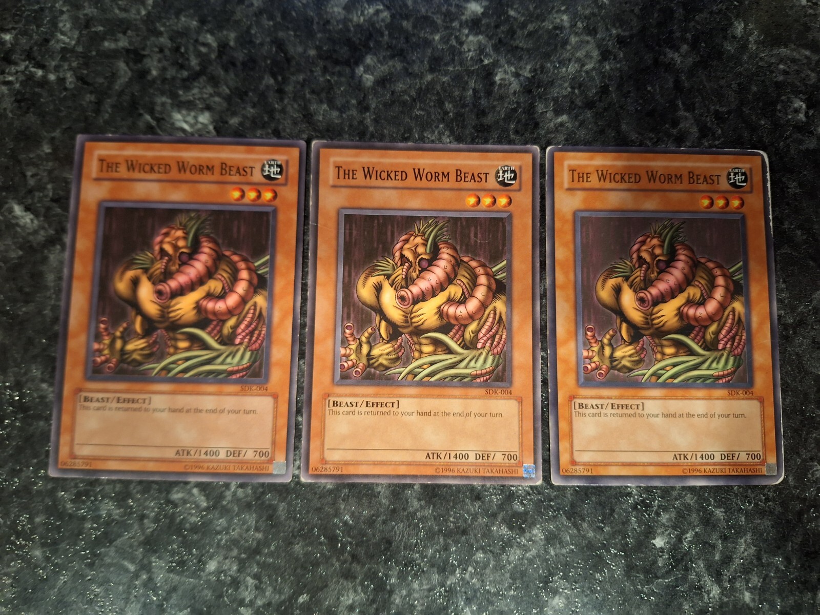 3X The Wicked Worm Beast SDK-004 - Yugioh Yu Gi Oh! 3 Playset | eBay
