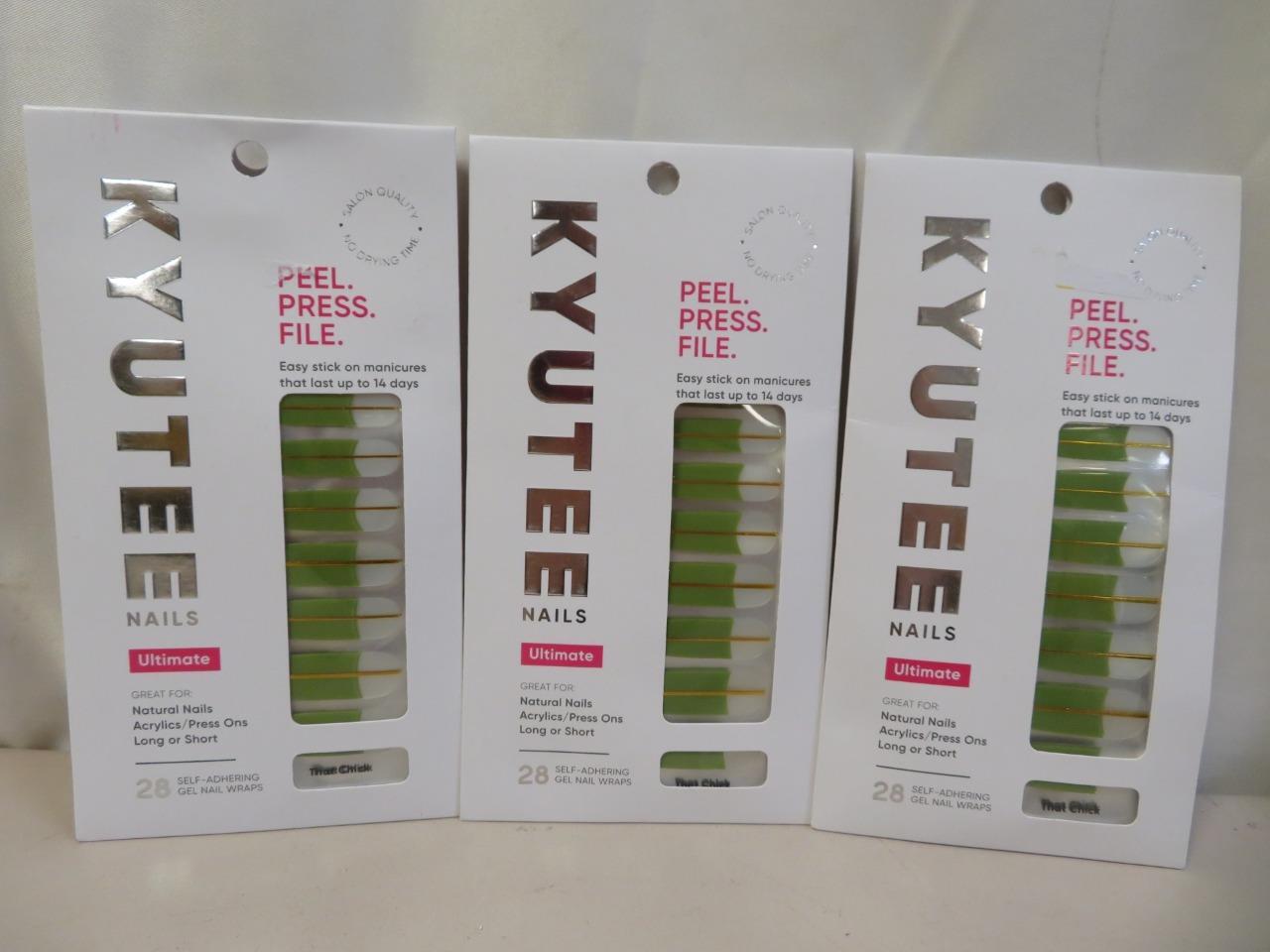 Lot of 3 Kyutee Nails Peel Press Instant Gel Polish Manicure That Chick ...