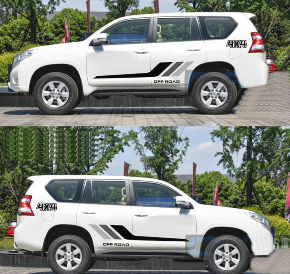 2 PCS Graphics Off Road Car Sticker For Toyota Prado Land Cruiser Side ...