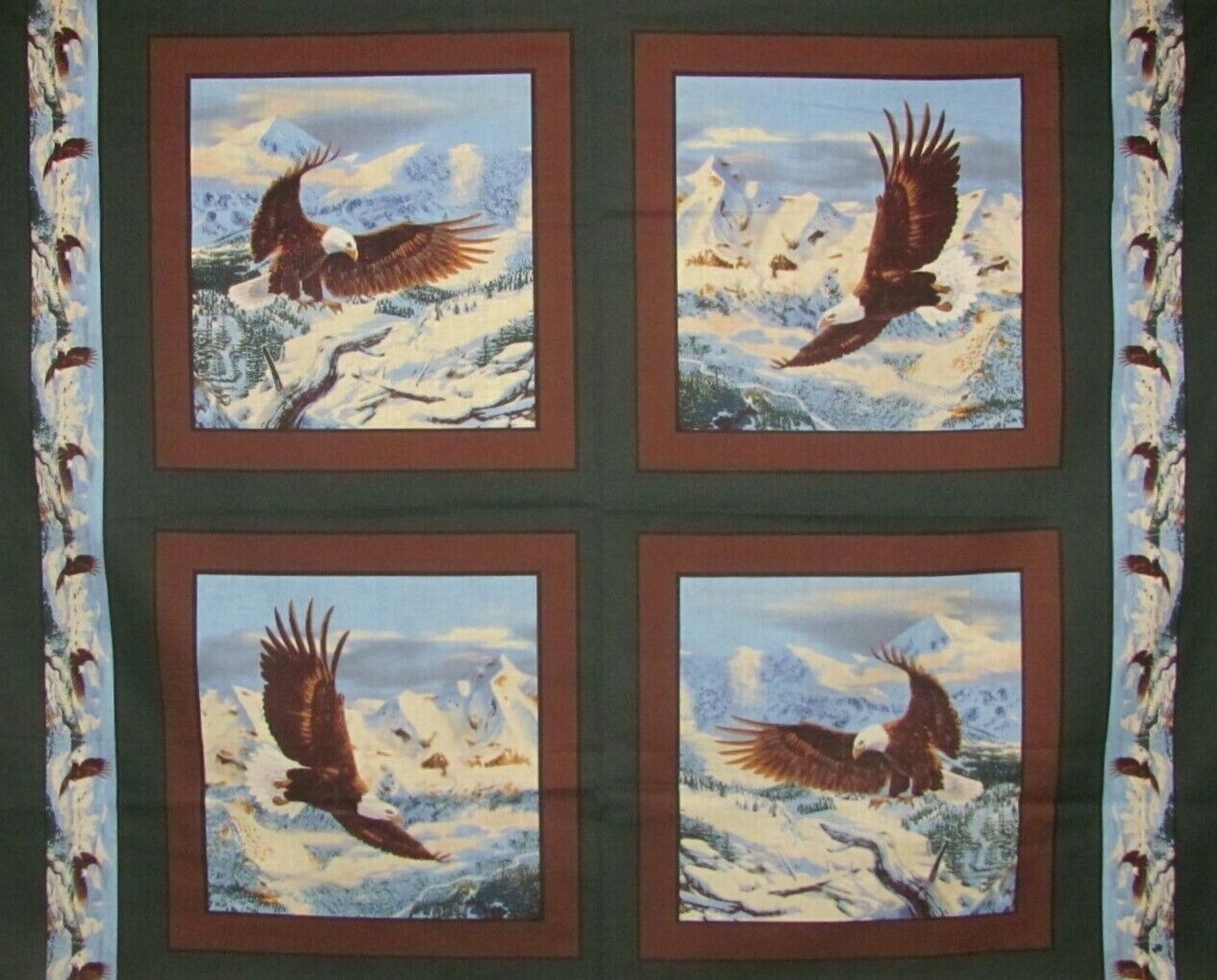 35" Fabric Panel - Springs Soaring High Eagle Pillowcase Scenes | eBay