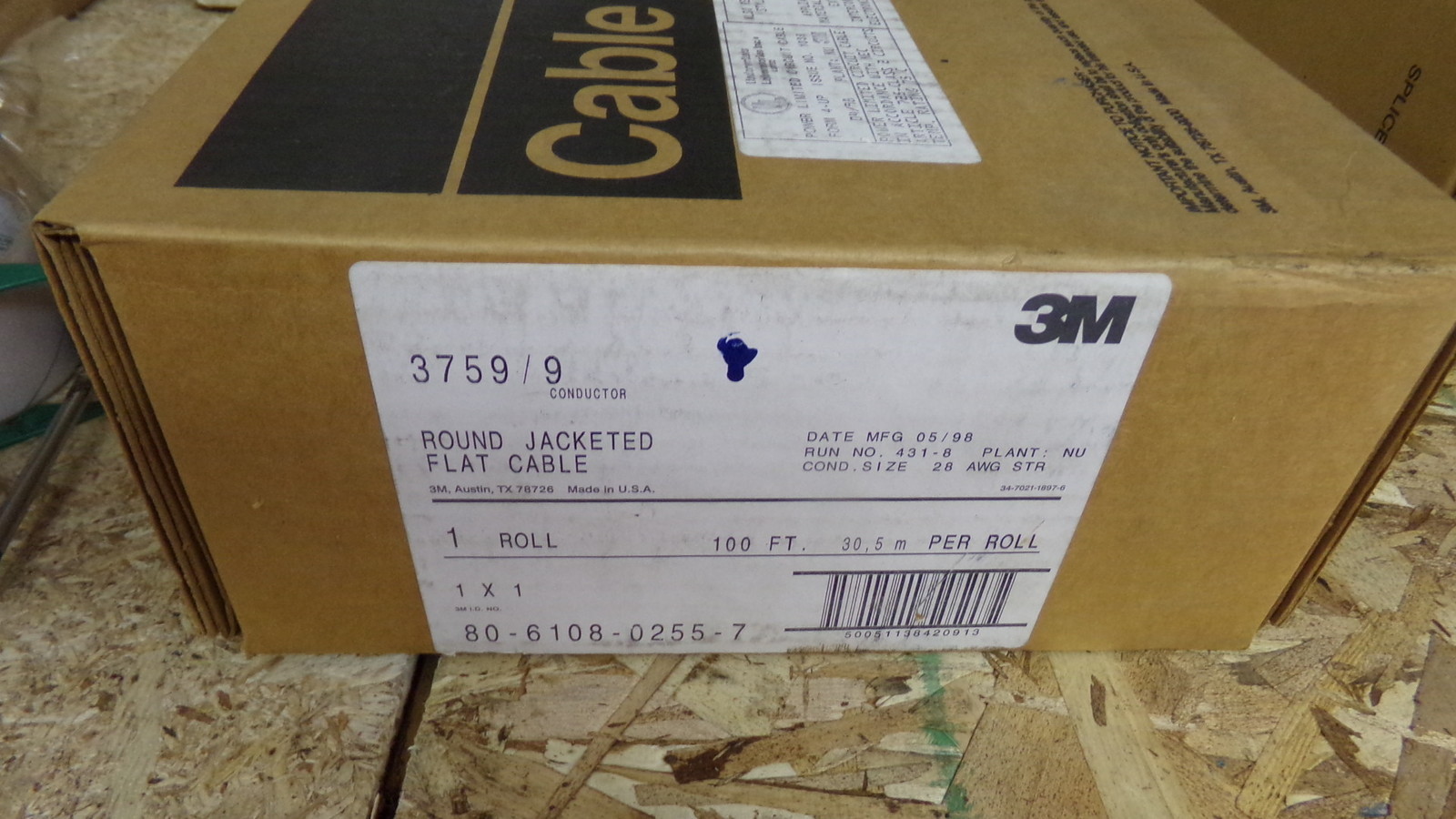 NEW 3M 80-6108-0255-7 Jacketed Flat Cable 100' 3759-9 *FREE SHIPPING ...